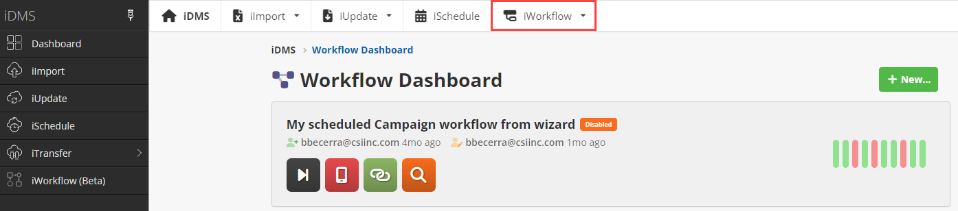 iWorkflow Dashboard