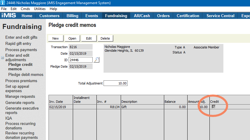 Refunding NSF Check or Declined ACH Gifts