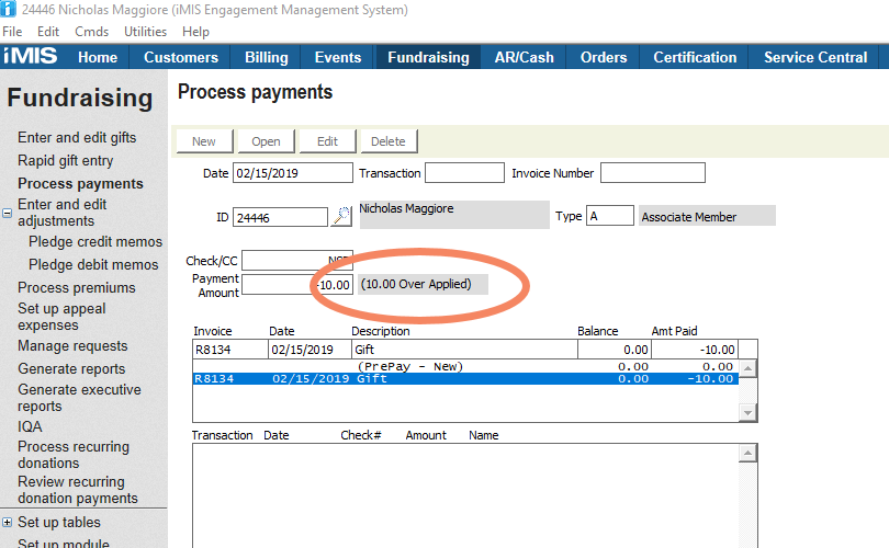 Refunding NSF Check or Declined ACH Gifts