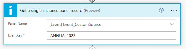 Action: Get a single-instance panel record