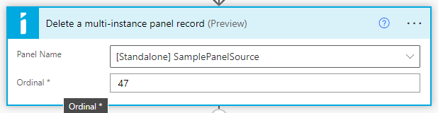 Action: Delete a multi-instance panel record
