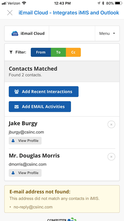 iEmail Cloud Mobile Setup